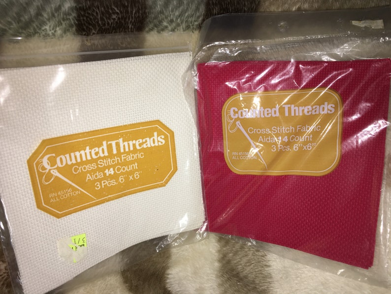 Counted Threads Counted Cross Stitch Fabric Aida 14 Count 3 Pcs 6x 6 ...