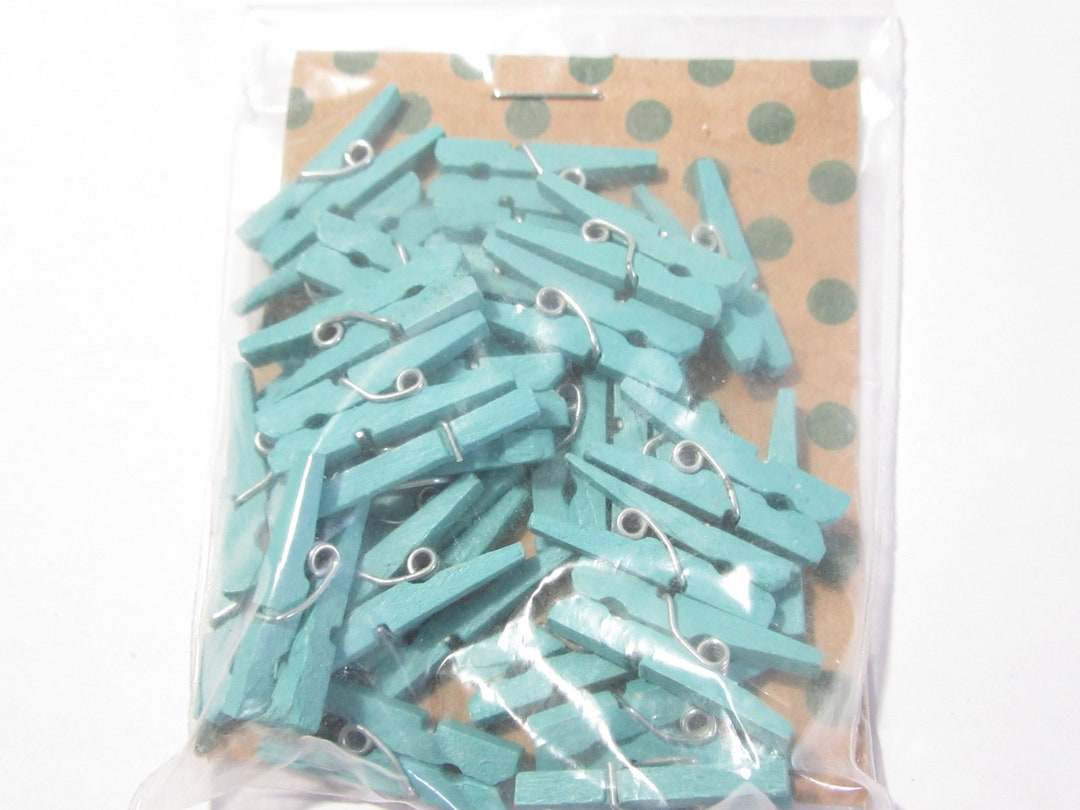 Blue Tiny Miniature Paper Clips Vintage for Small Card Post Card Memo ...