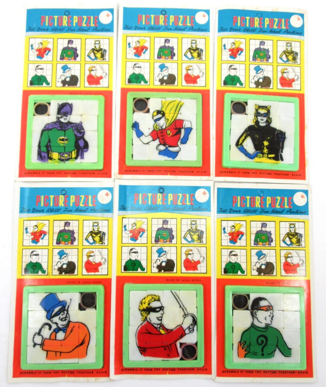 Batman Slide Puzzles 1960's Complete Set Made in Hong Kong Retro 60s - Etsy