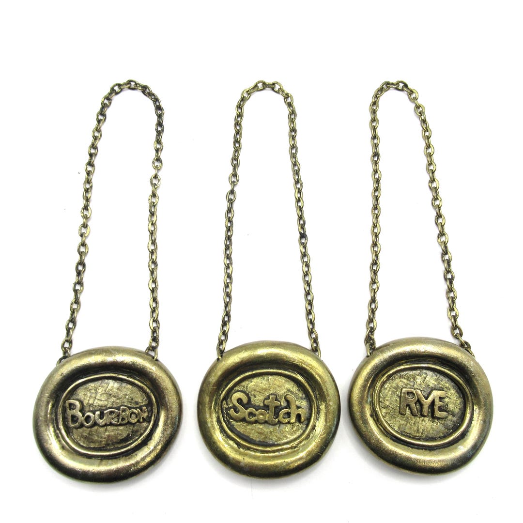 Vintage Liquor Bottle Tags Scotch Bourbon Rye Antiqued Bronze Tone - Etsy