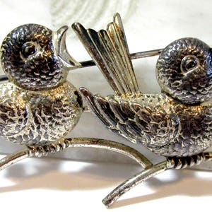 Pin Fancy Sterling Silver Signed Forstner Two Birds on a - Etsy