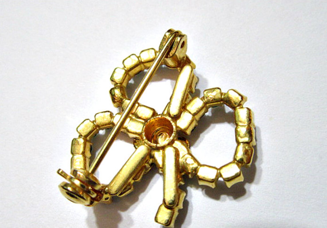 Vintage Green Rhinestone Three Leaf Clover Fancy Pin Ireland | Etsy