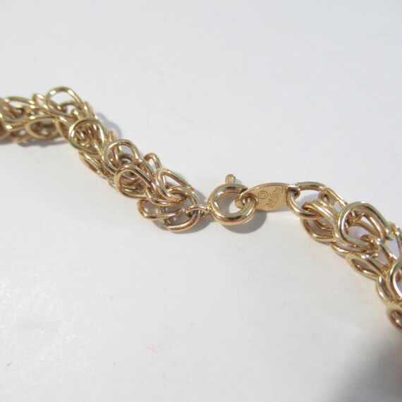 Trifari Gold Tone Metal Intricate Chain Vintage - Gem