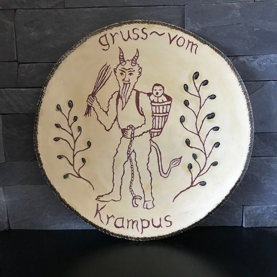 Krampus Redware Christmas Plate - Etsy