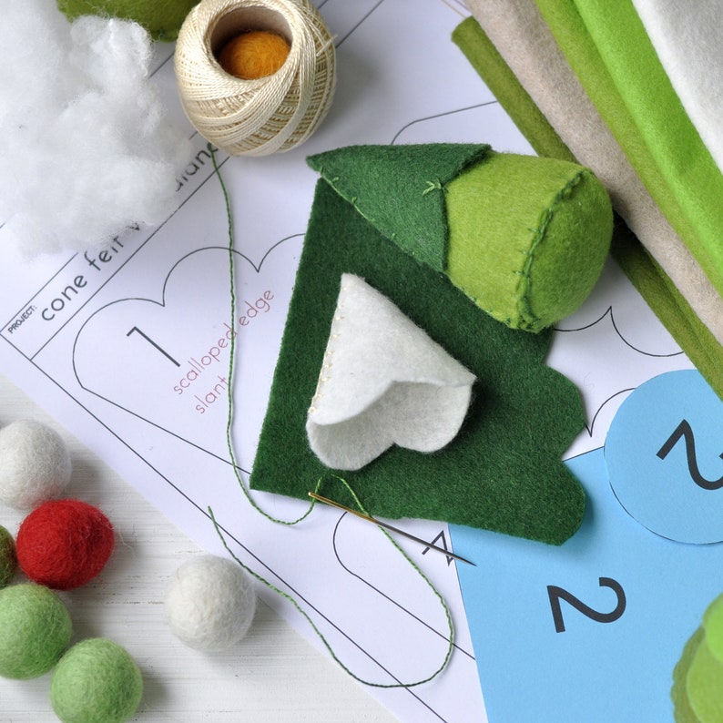 PDF Tutorial Cone Felt Woodland - Christmas Felt Ideas, Fabric Felt ...