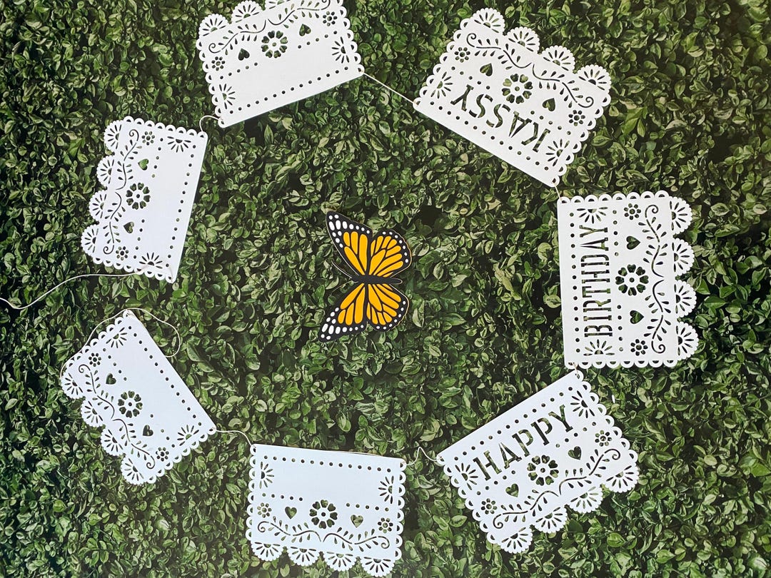 Custom Happy Birthday Papel Picado Banner, Party Decor, Cielito Lindo ...