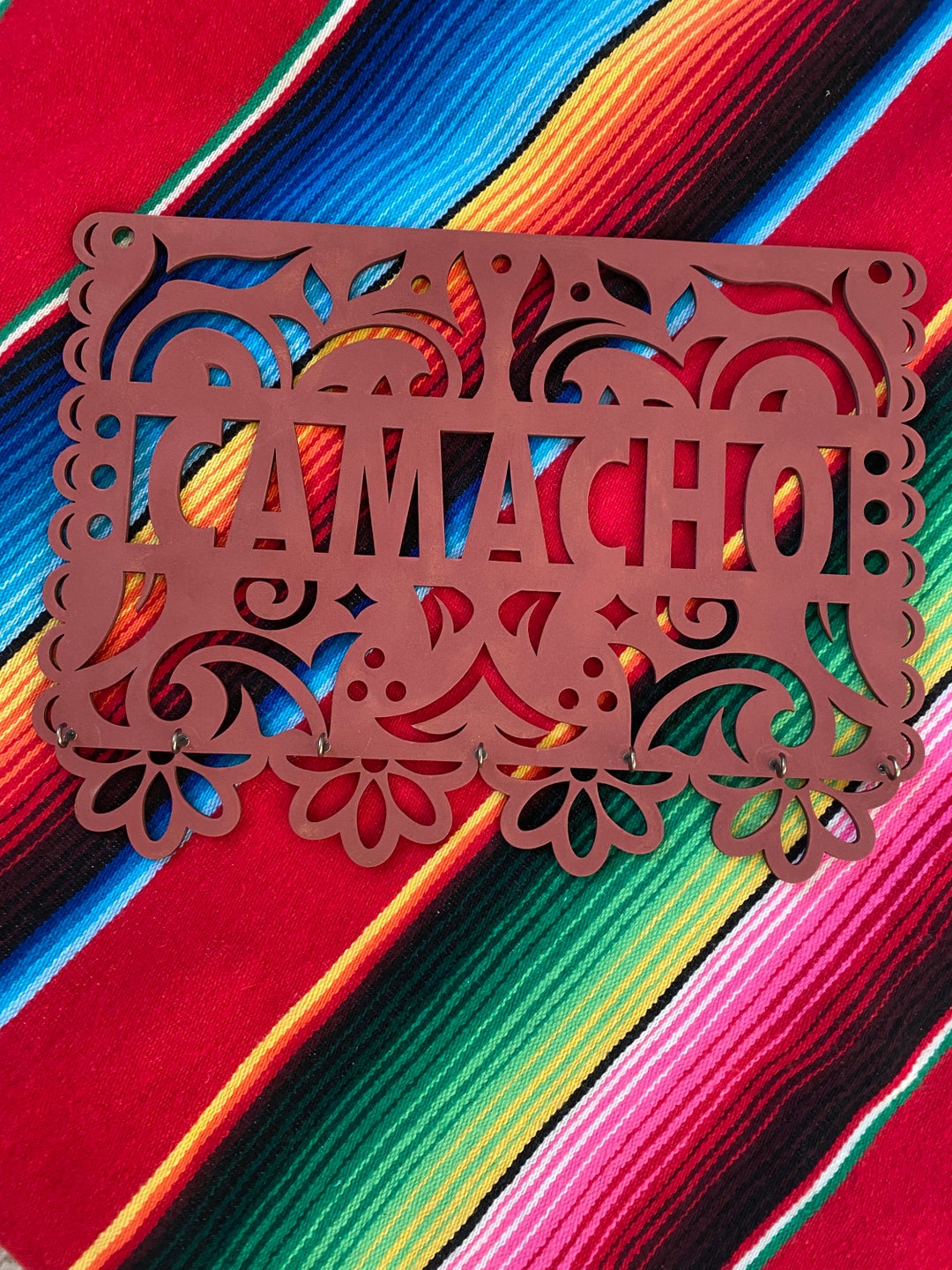 Custom Key Holder, Custom Papel Picado Mexican Name Sign, Large Papel ...