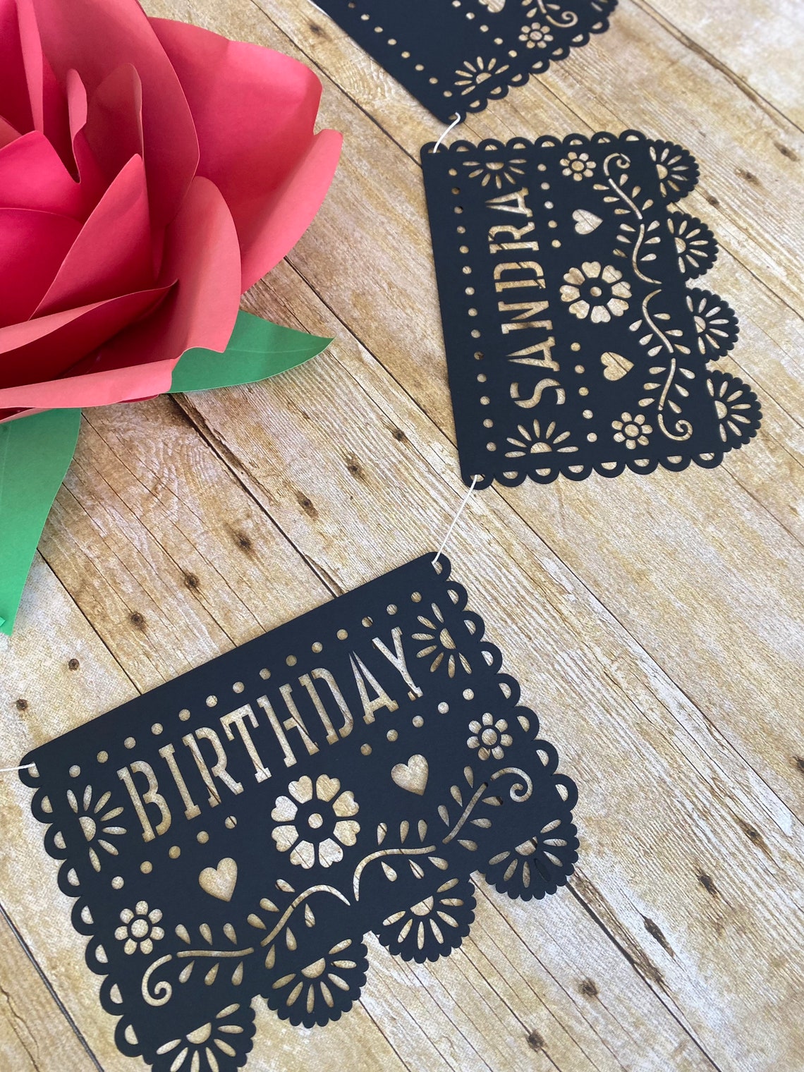 Custom Happy Birthday Papel Picado Banner Party Decor - Etsy