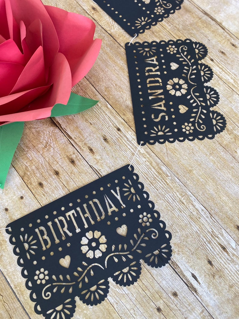 Custom Happy Birthday Papel Picado Banner Party Decor - Etsy