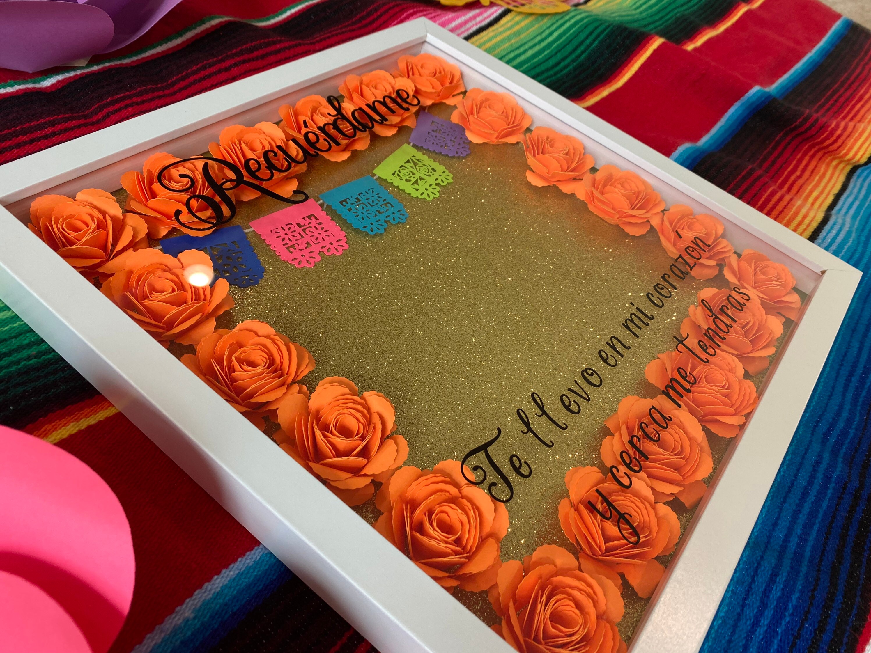 12"x12" Recuerdame Shadow Box, Ofrenda Shadow Box , Personalized Frame ...