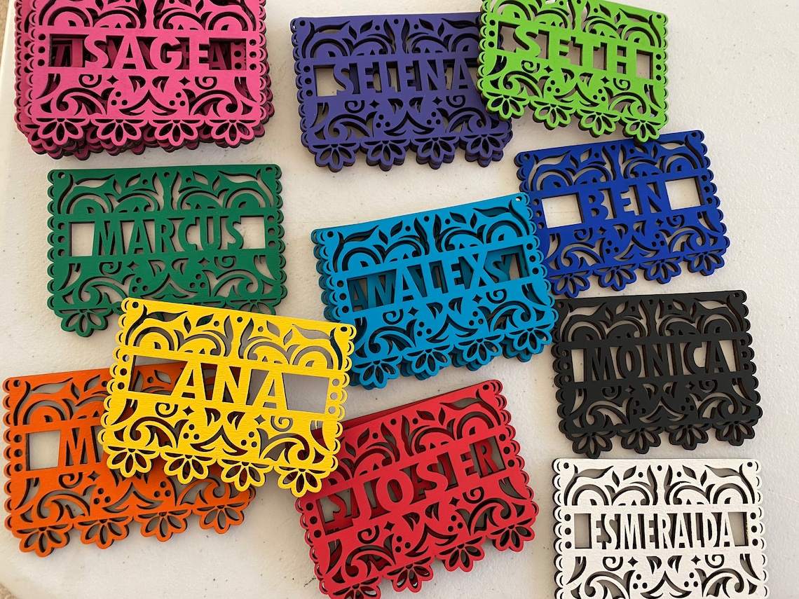 Custom Papel Picado Mexican Name Sign Wood Papel Picado Name - Etsy