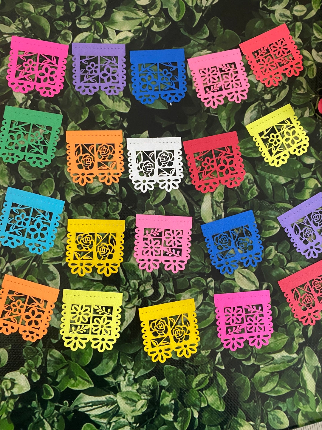 4 Mini Papel Picado Banners for Graduation Cap Toppers , Shadow Boxes ...