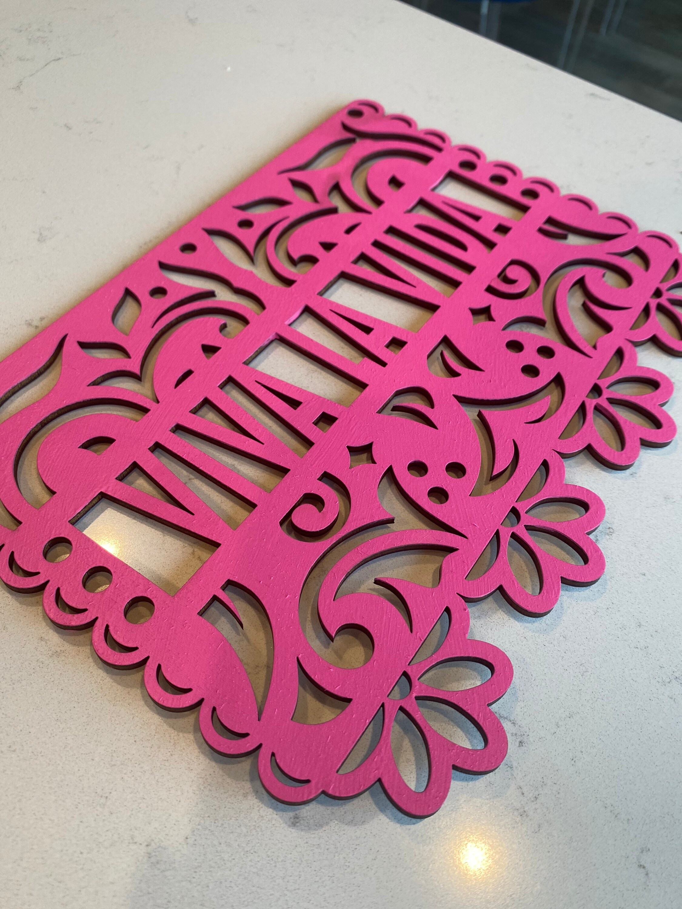 Custom Papel Picado Mexican Name Sign, Wood Papel Picado Name Home ...