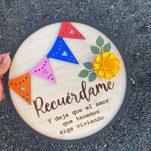 Recuerdame Dia De Los Muertos Wood Sign for Ofrenda, Remember Me Wood ...