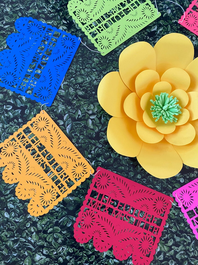 6f Custom Wedding Fiesta Party Papel Picado Banner, Party Decor, Fiesta ...