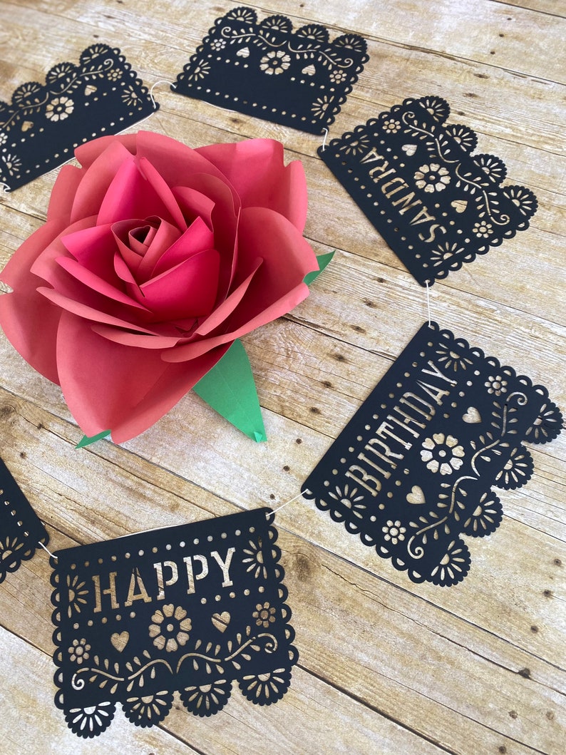 Custom Happy Birthday Papel Picado Banner Party Decor - Etsy