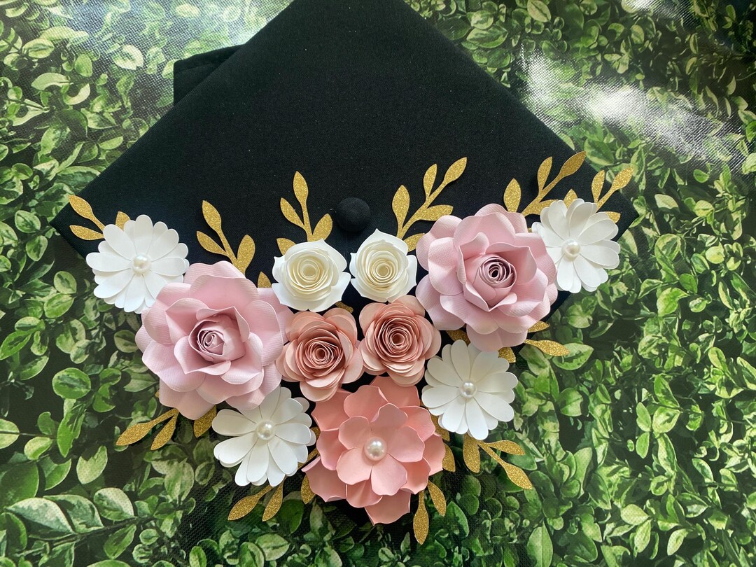 Graduation Cap Topper Paper Flowers, Small Paper Flower Decoration ...