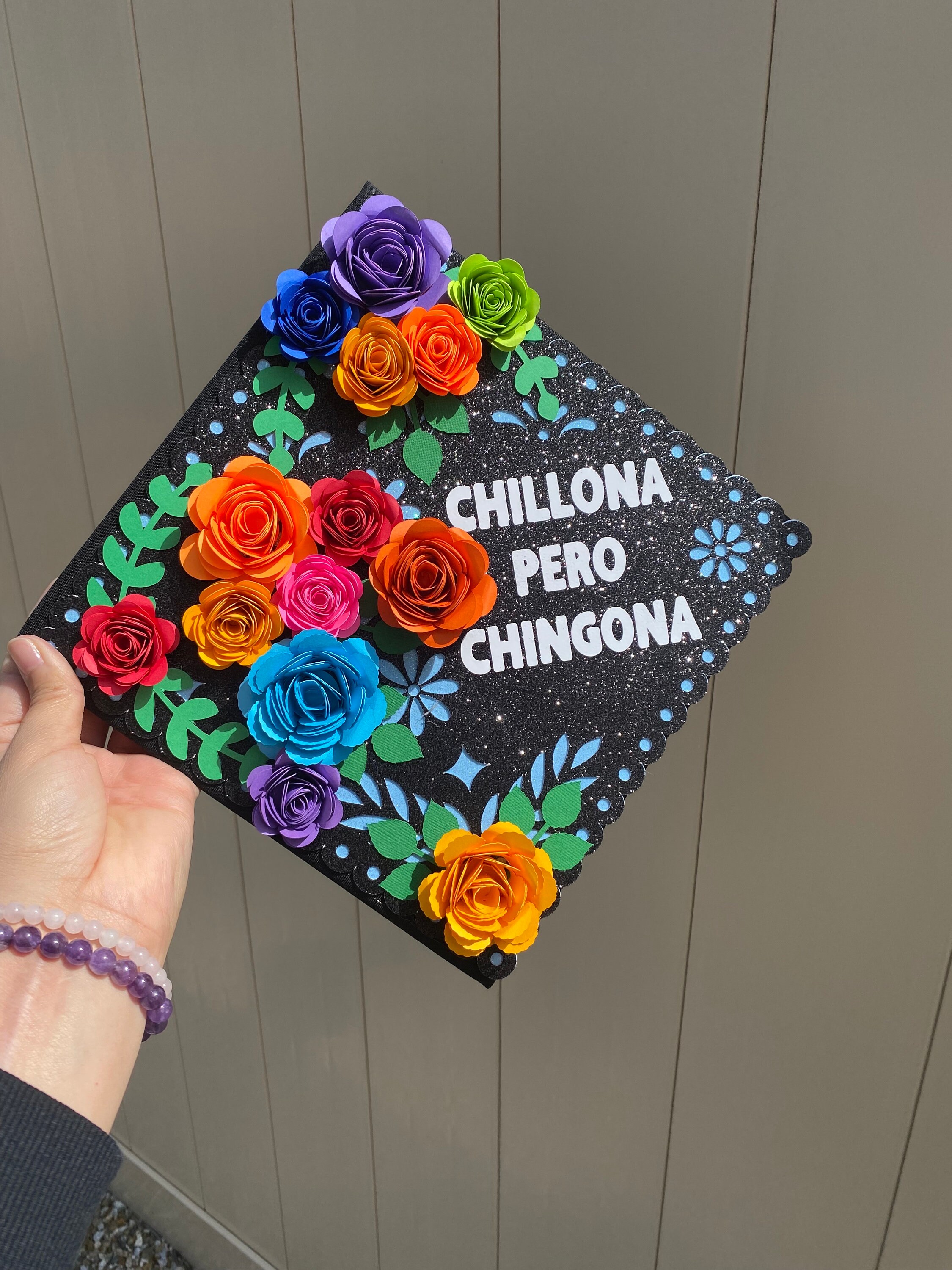 Chillona Pero Chingona Mexican Papel Picado Graduation Cap Topper ...