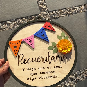 Recuerdame Dia De Los Muertos Wood Sign for Ofrenda, Remember Me Wood ...