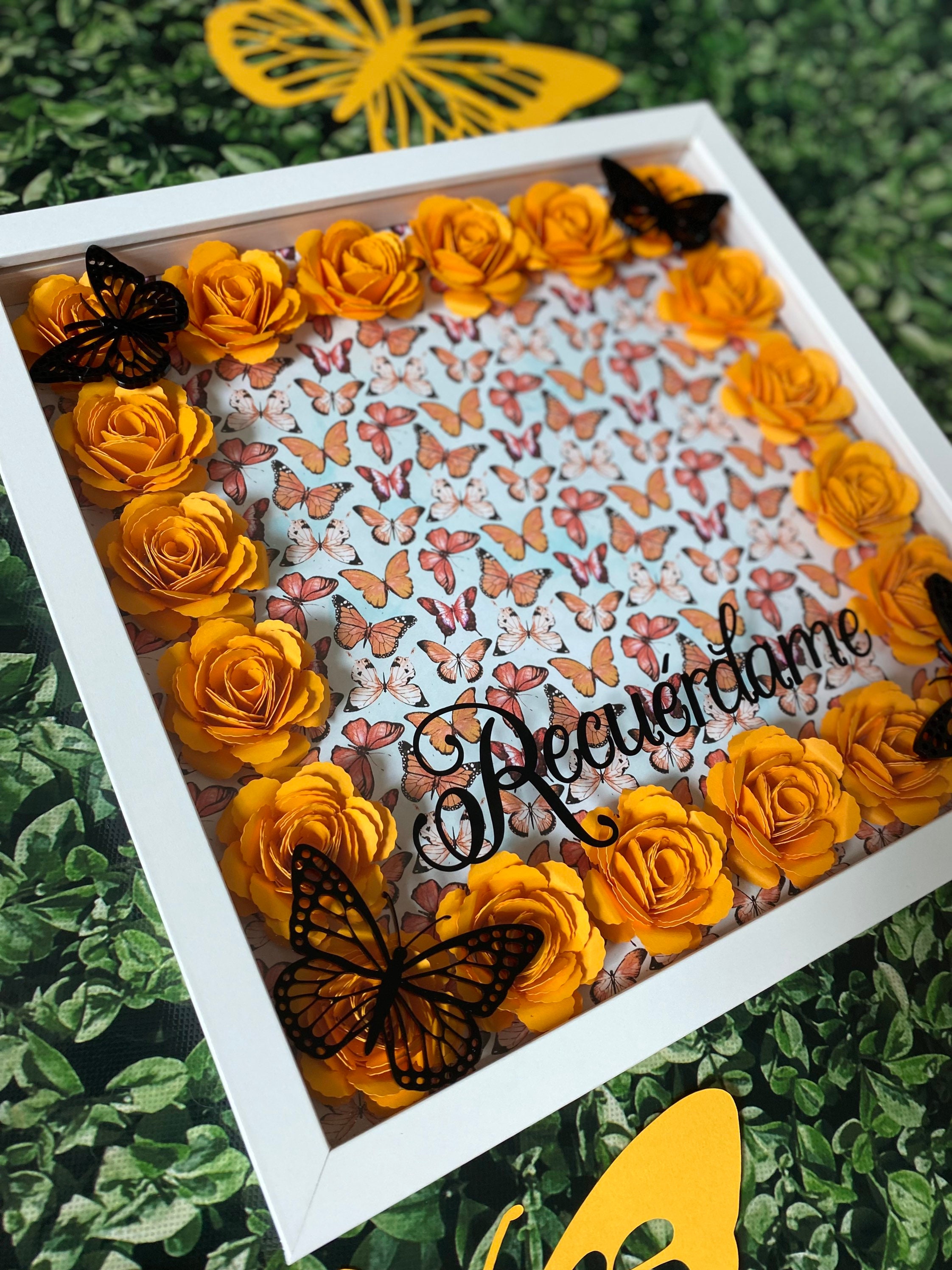 12"x12" Monarca Recuerdame Shadow Box, Memorial Shadow Box, Ofrenda ...