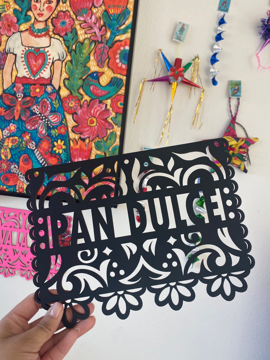 Custom Papel Picado Mexican Name Sign, Wood Papel Picado Name Home ...