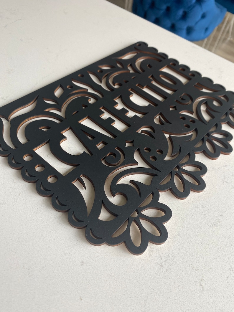 Custom Papel Picado Mexican Name Sign, Wood Papel Picado Name Home ...