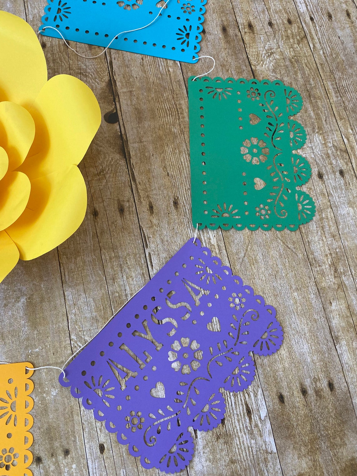 Custom Happy Birthday Papel Picado Banner Coloful Papel - Etsy