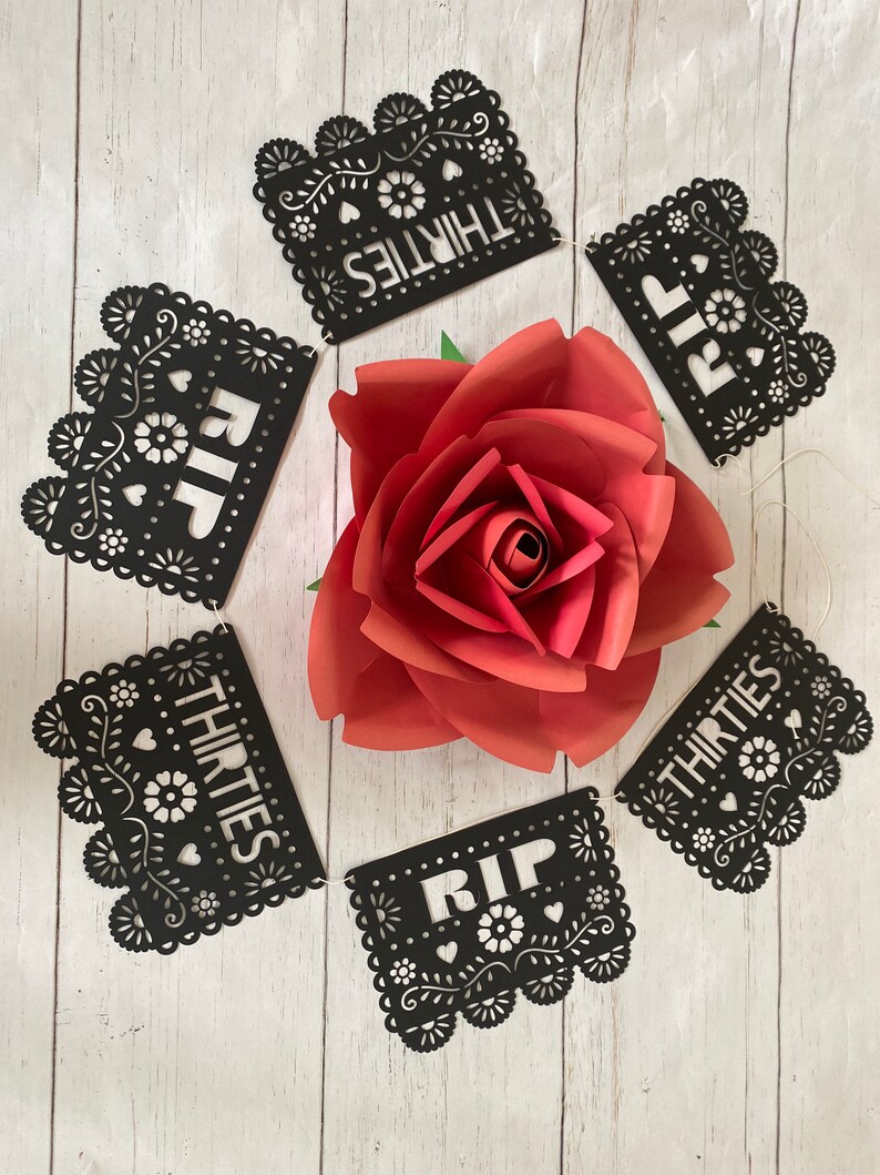 RIP 30s 40th Birthday Theme Papel Picado Banner Party Decor - Etsy Finland