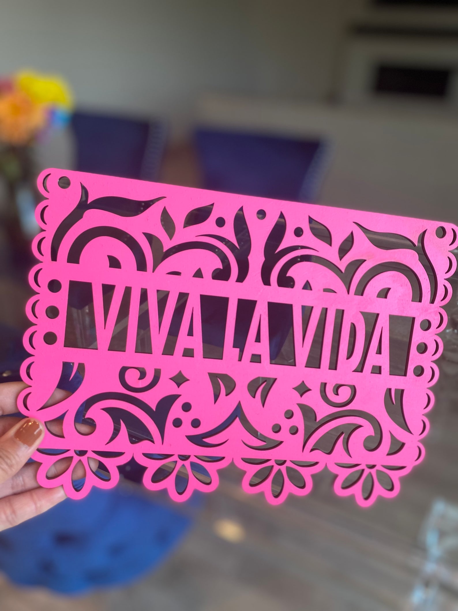 Custom Papel Picado Mexican Name Sign, Wood Papel Picado Name Home ...