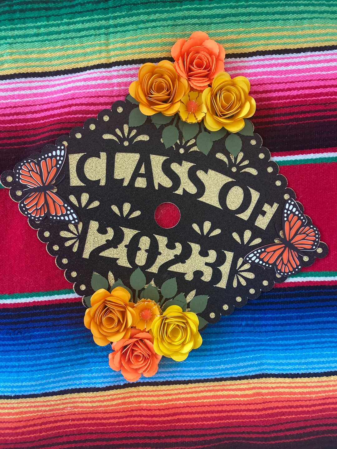 Mexican Monarca Graduation Cap Topper Personalized Grad Cap - Etsy