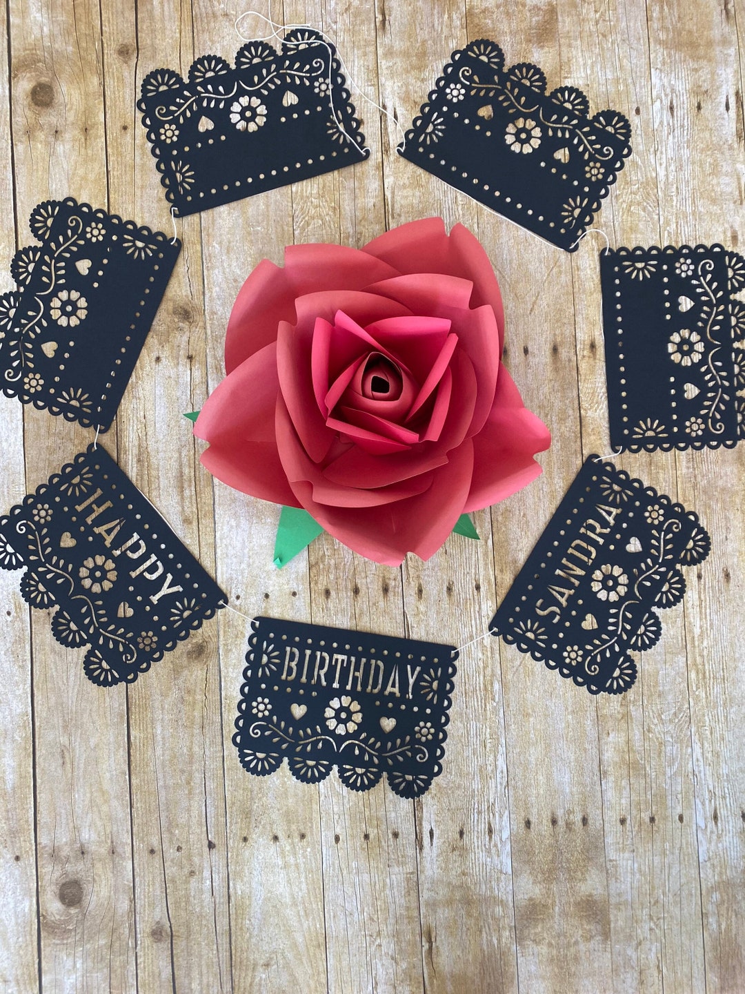 Custom Happy Birthday Papel Picado Banner, Party Decor - Etsy