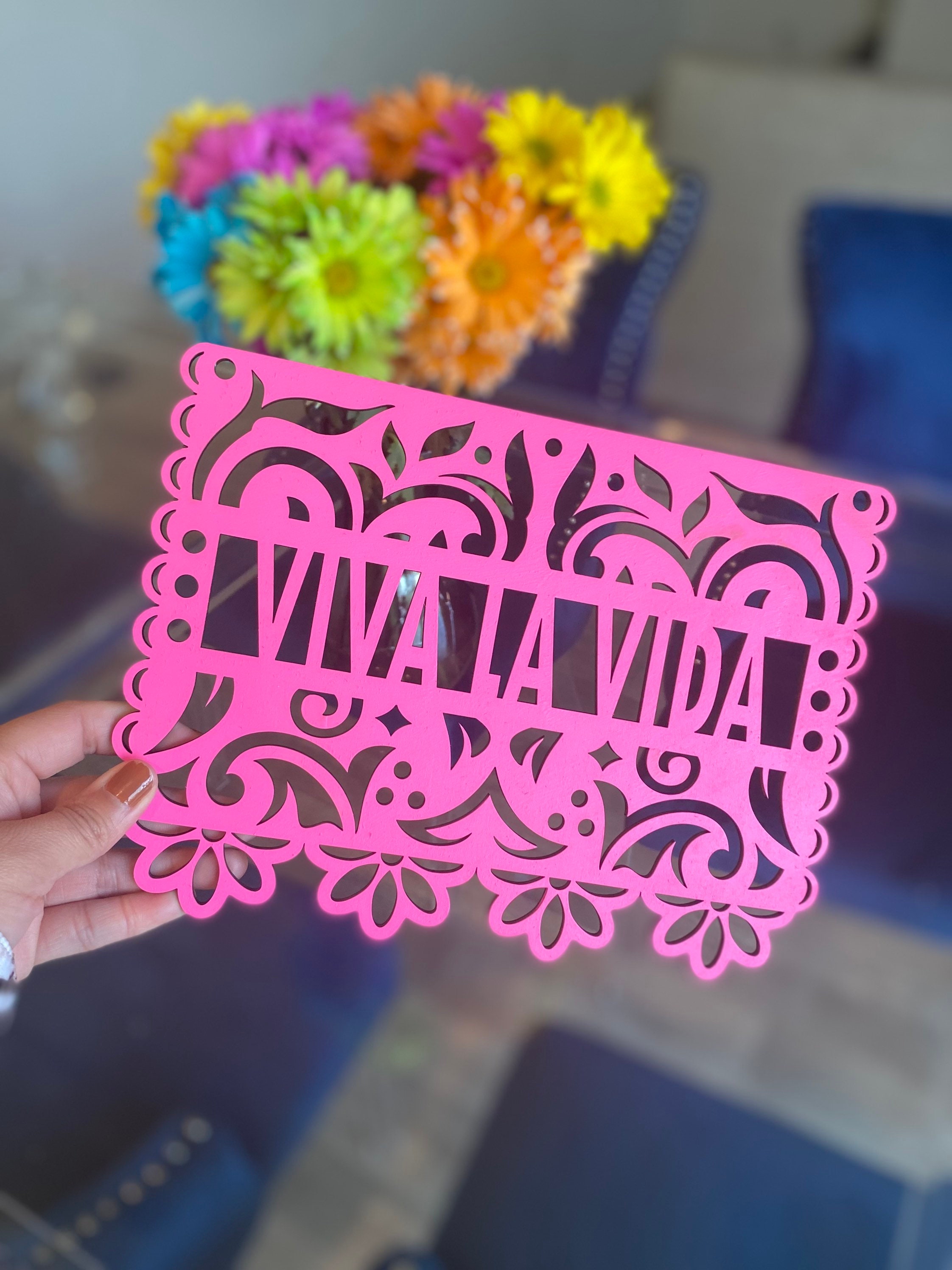 Custom Papel Picado Mexican Name Sign, Wood Papel Picado Name Home ...