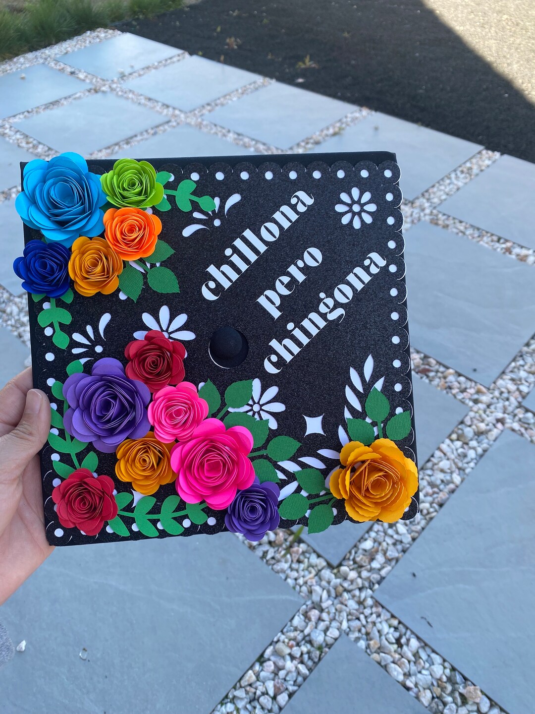 Chillona Pero Chingona Mexican Papel Picado Graduation Cap Topper ...