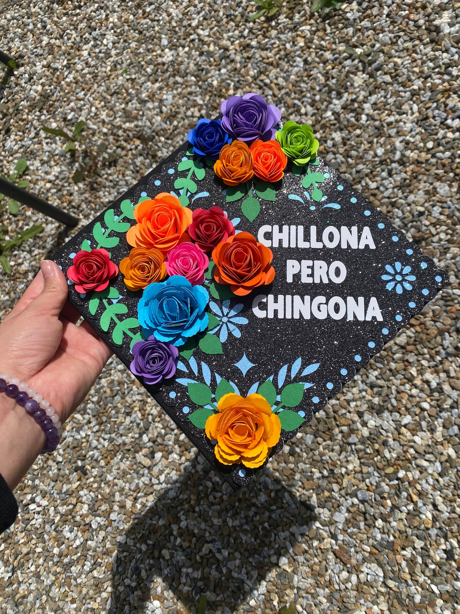 Chillona Pero Chingona Mexican Papel Picado Graduation Cap Topper ...