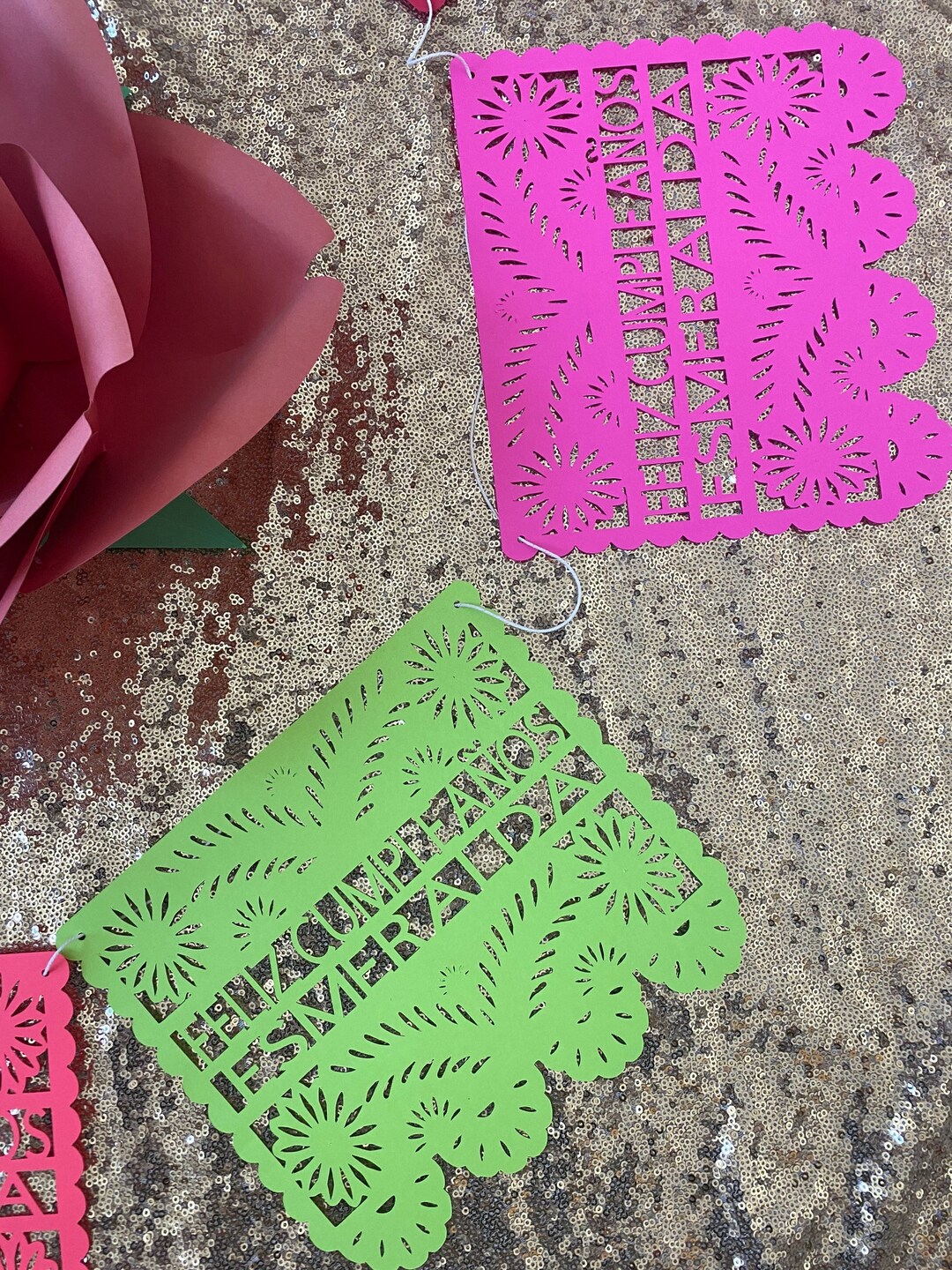 Feliz Cumpleaños, Birthday Custom Fiesta Party Papel Picado Banner ...
