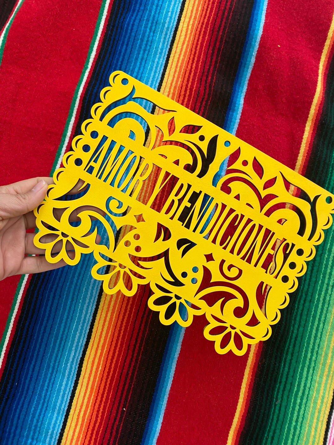Custom Papel Picado Mexican Name Sign, Wood Papel Picado Name Home ...