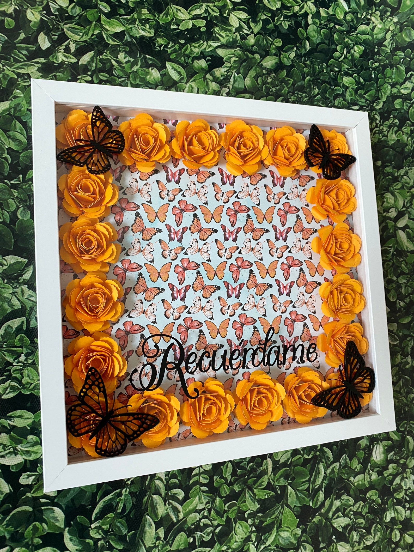 12"x12" Monarca Recuerdame Shadow Box, Memorial Shadow Box, Ofrenda ...