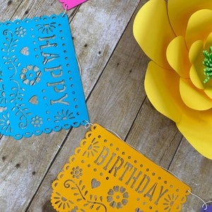 Custom Happy Birthday Papel Picado Banner, Coloful Papel Picado for a ...