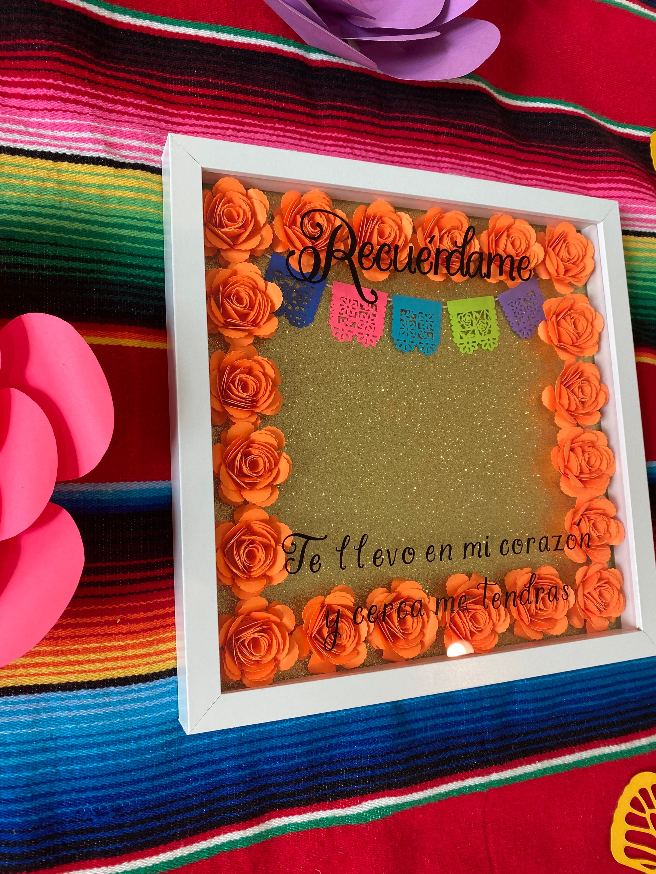 12"x12" Recuerdame Shadow Box, Ofrenda Shadow Box , Personalized Frame ...
