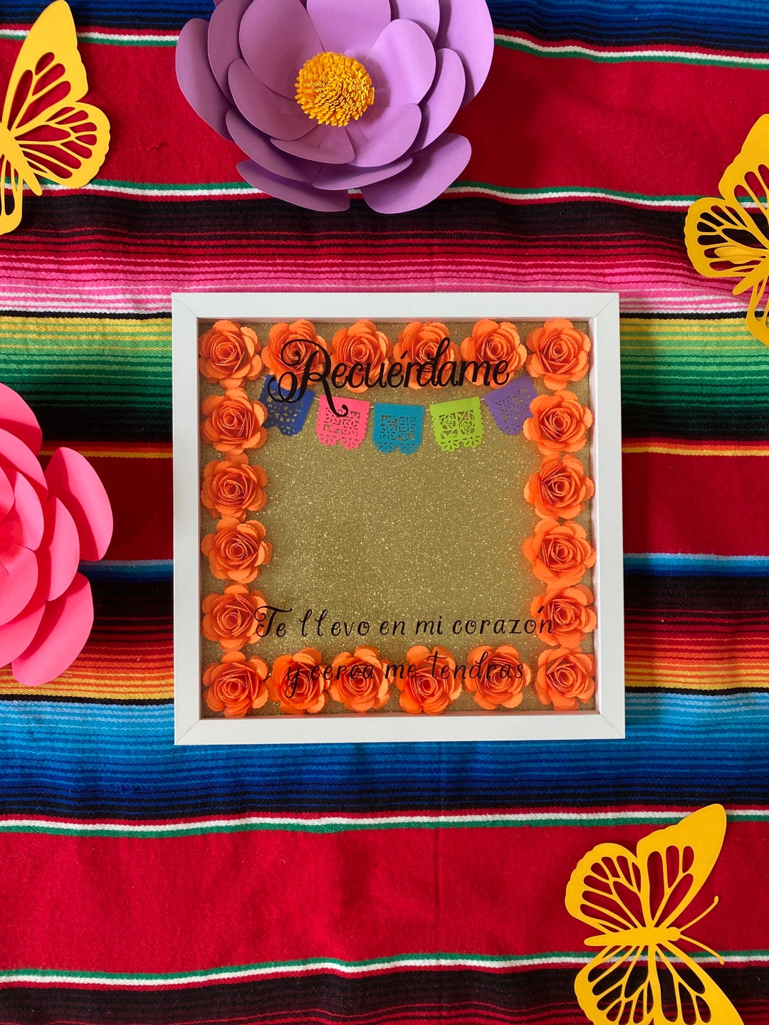 12"x12" Recuerdame Shadow Box, Ofrenda Shadow Box , Personalized Frame ...