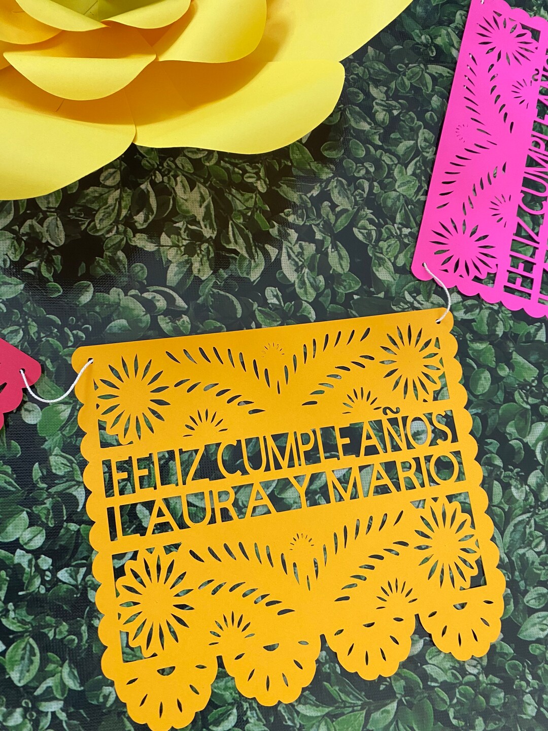 Feliz Cumpleaños, Birthday Custom Fiesta Party Papel Picado Banner ...