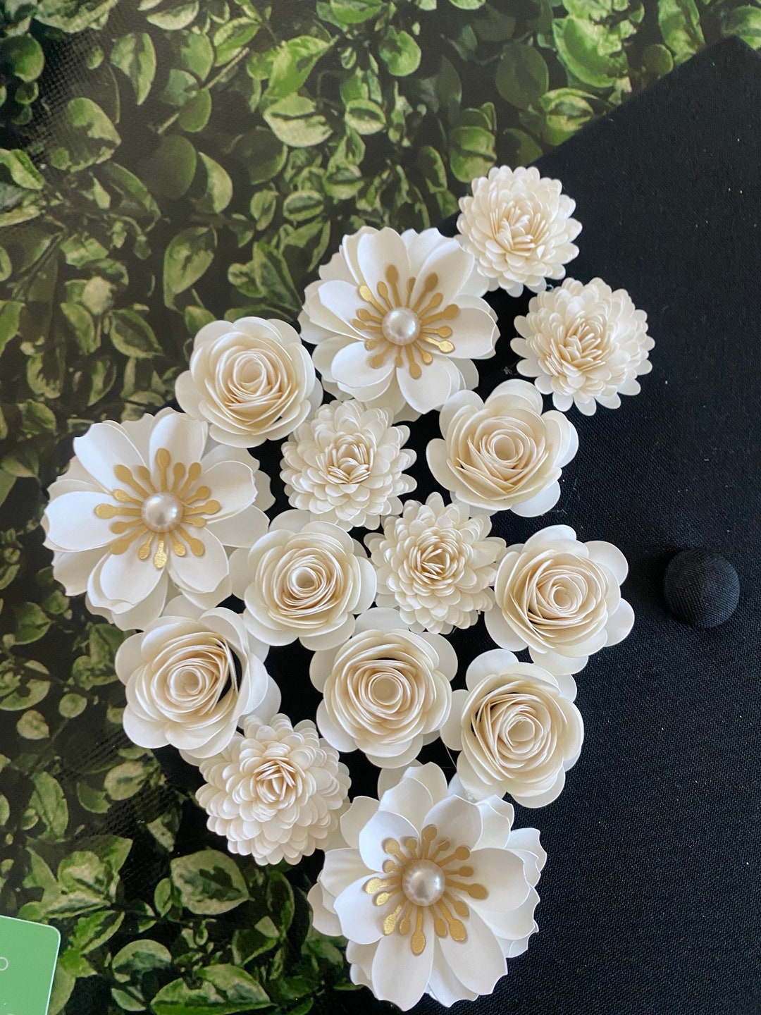15 Graduation Cap Topper Paper Flowers, Small Paper Flower Decoration ...