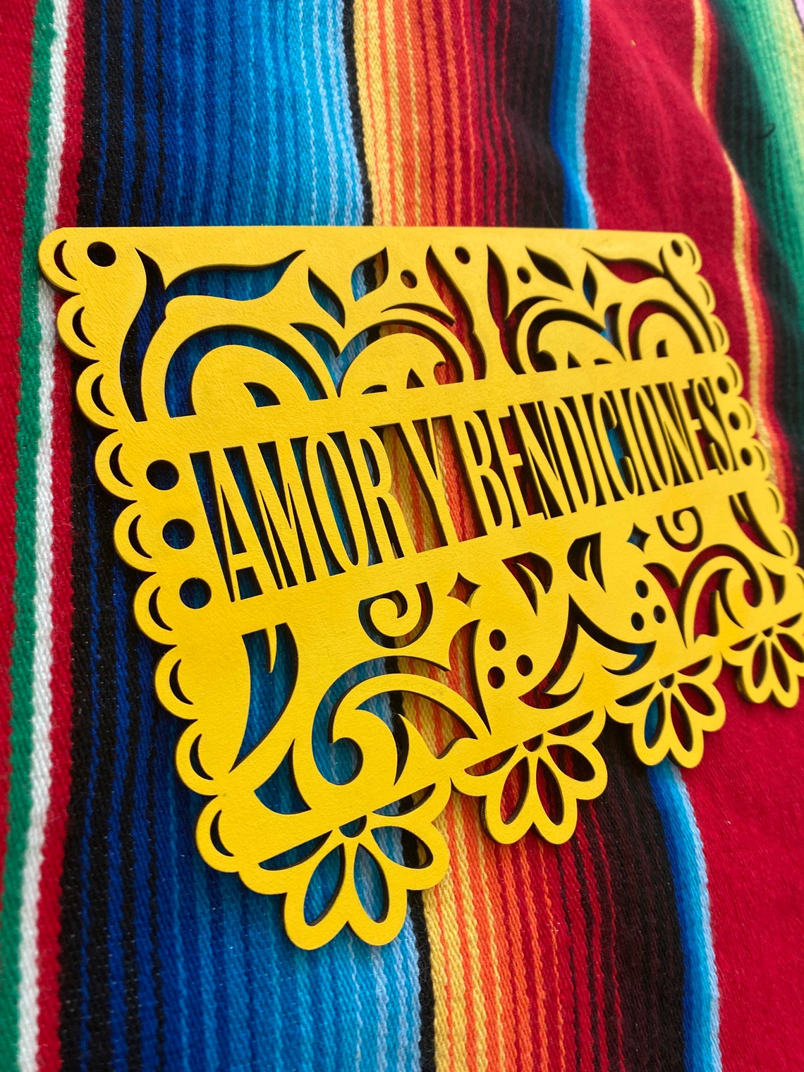 Custom Papel Picado Mexican Name Sign, Wood Papel Picado Name Home ...