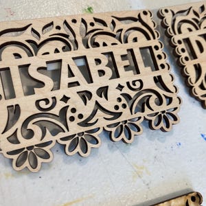 Custom Fiesta Party Name Tag, Event Name Tags, Custom Tiny Papel Picado ...