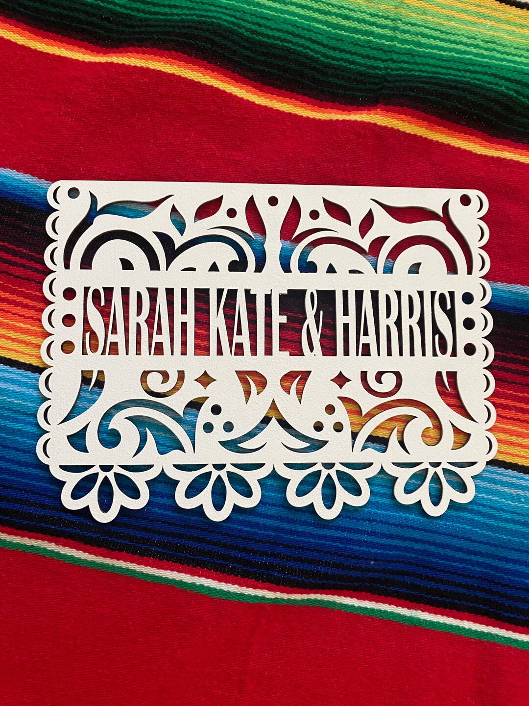 Wedding Papel Picado Mexican Name Sign Wood Papel Picado Name - Etsy