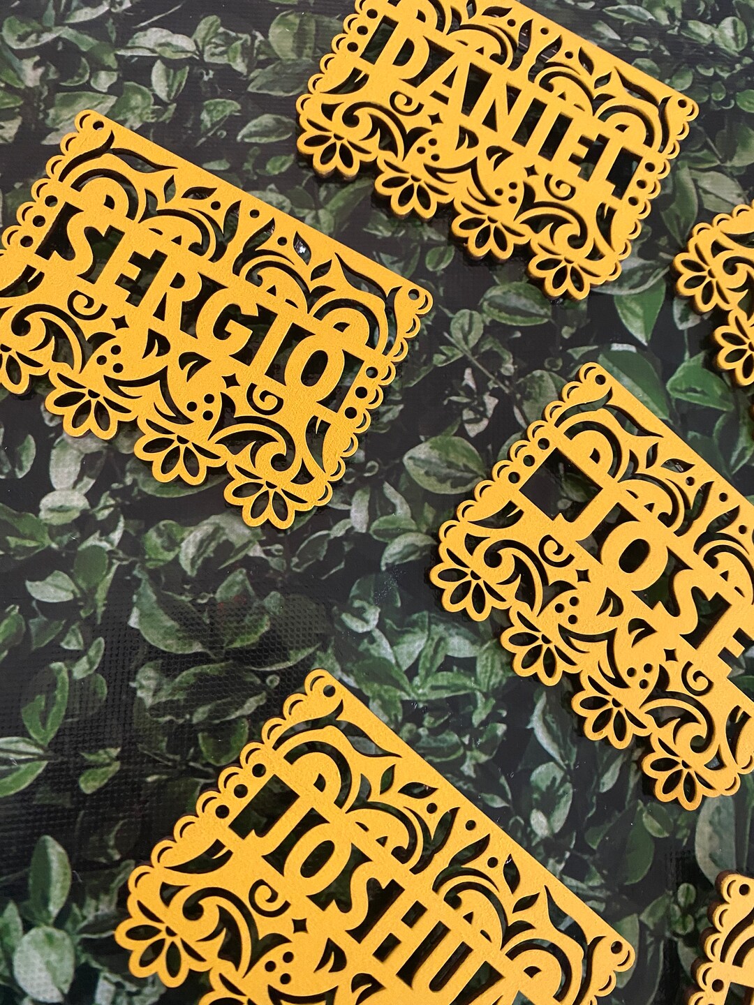 Custom Papel Picado Mexican Name Tags , Wood Papel Picado, Tiny Papel ...