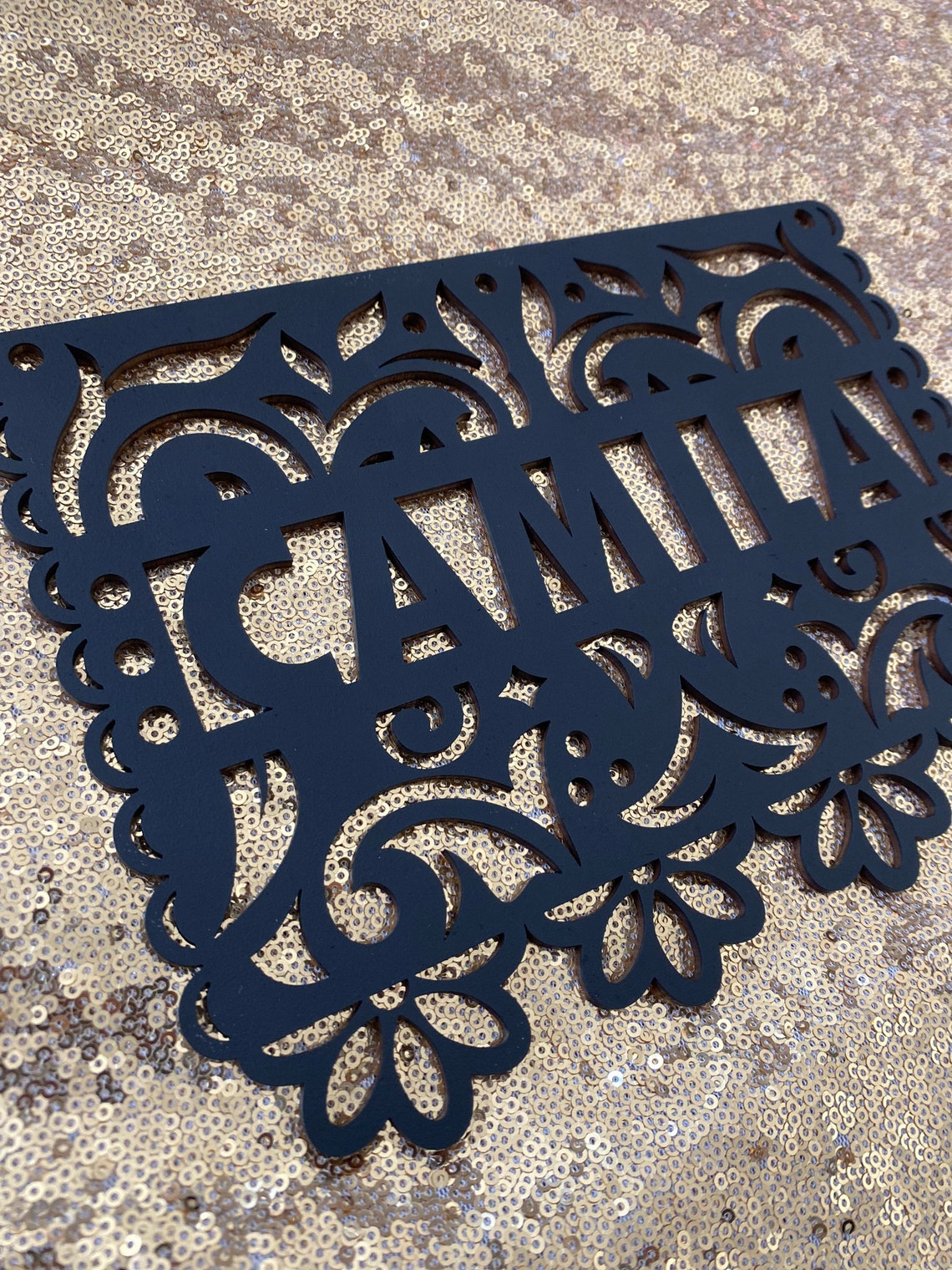 Custom Papel Picado Mexican Name Sign, Wood Papel Picado Name Home ...