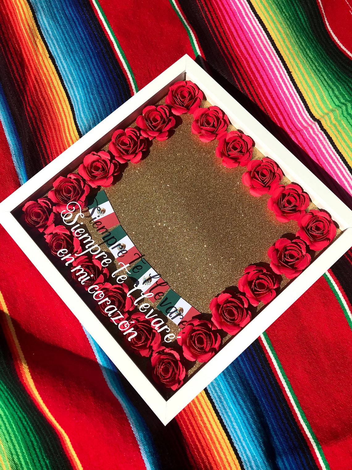 12"x12" Mexican Theme Memory Shadow Box, 3D Shadow Box, Memorial Shadow ...