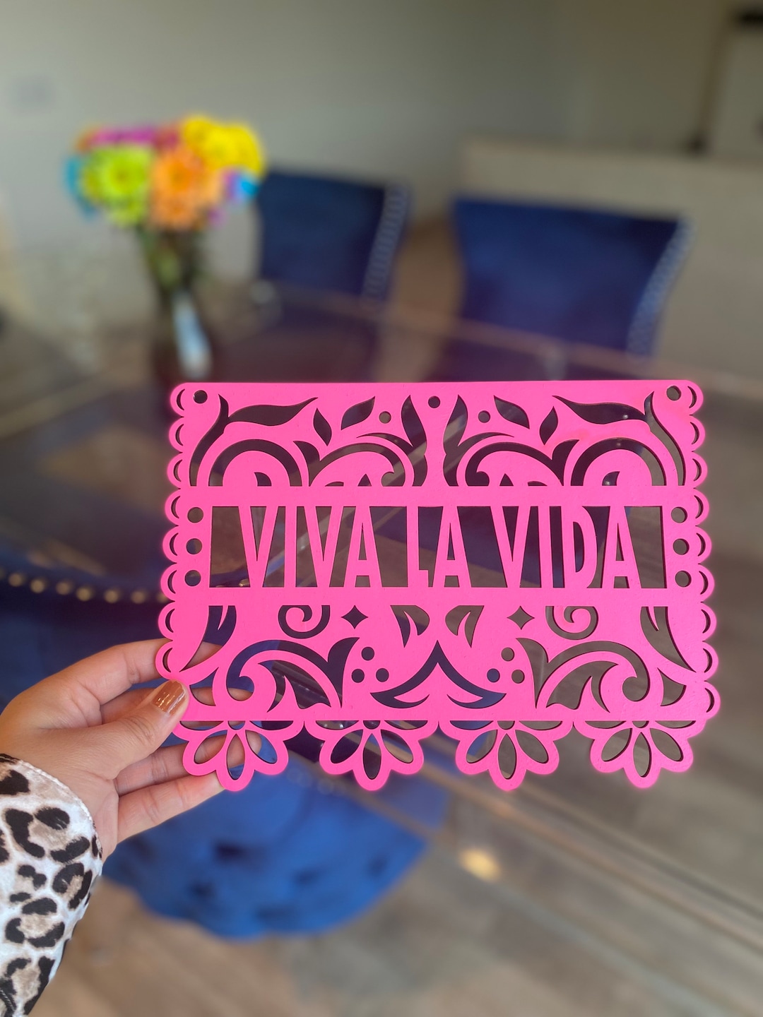 Custom Papel Picado Mexican Name Sign, Wood Papel Picado Name Home ...