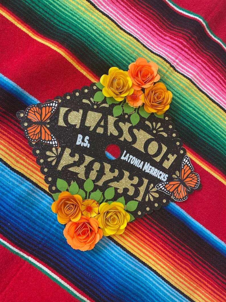 Mexican Monarca Graduation Cap Topper Personalized Grad Cap - Etsy